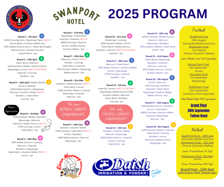 2025 RMFL SEASON FIXTURE – River Murray Football League